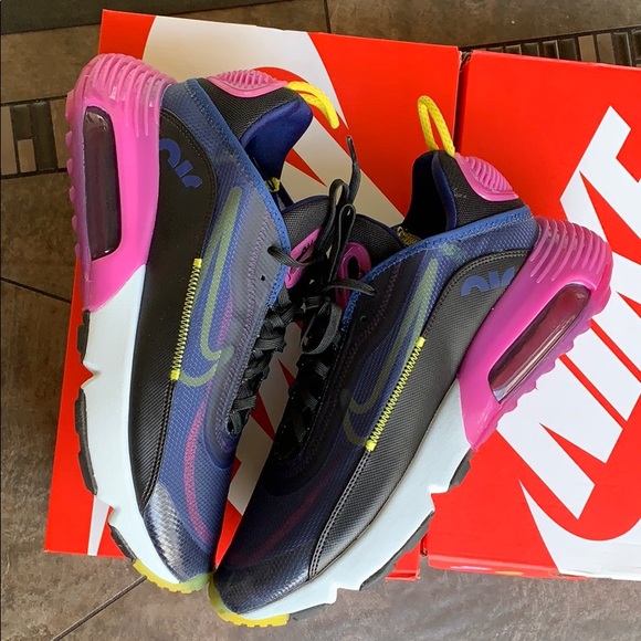 Nike | Shoes | Nike Air Max 290 Blue Voidchrome Yellowblack M | Poshmark